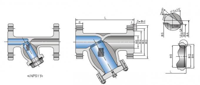 Y Pattern Strainer Stainless Steel SS304, 3inch CL150LB Cast Steel A351 ...