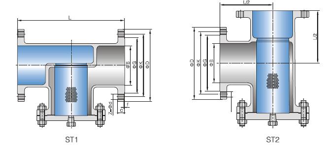 T Type Strainer, Welded, Carbon Steel, Fabricated Steel Flanged Ends T ...